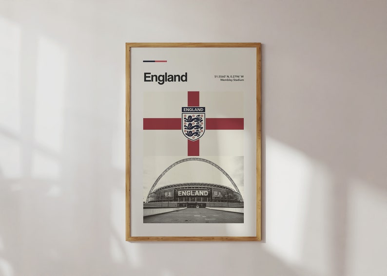 England Soccer | Wembley Stadium | London Print - Etsy