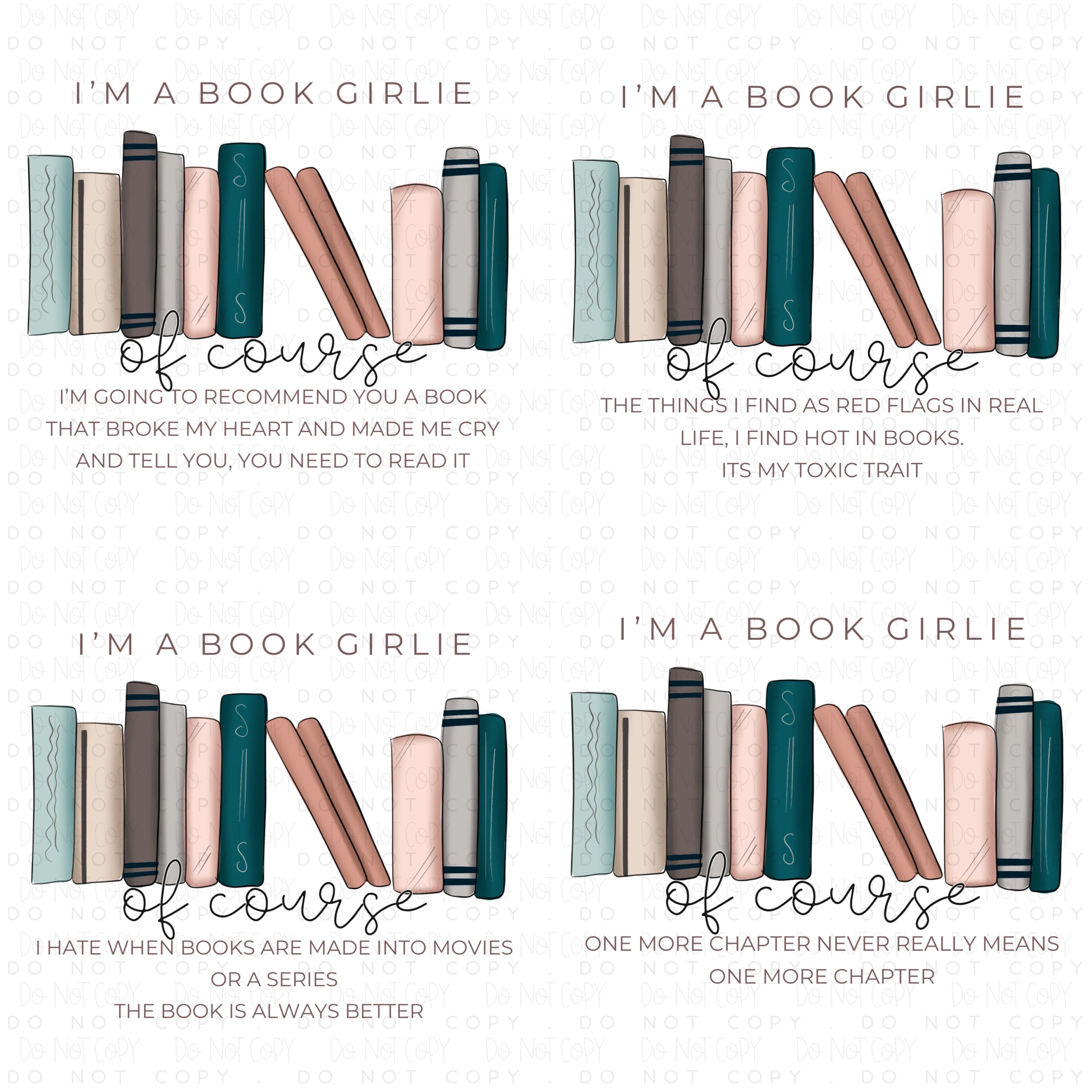Book Girlie Bundle PNG Digital Designs PNG Bundle - Etsy