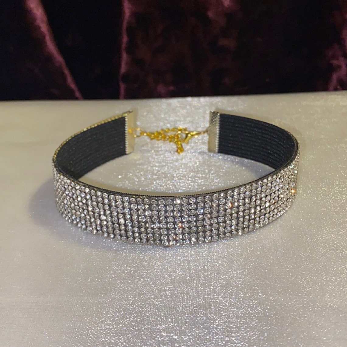 Diamond Stretch Choker | FREE SHIPPING, Handmade, Crystals, Bling ...