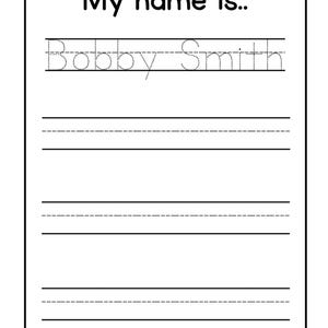 Personalized Name Tracing Worksheet: Handwriting Practice (digital ...