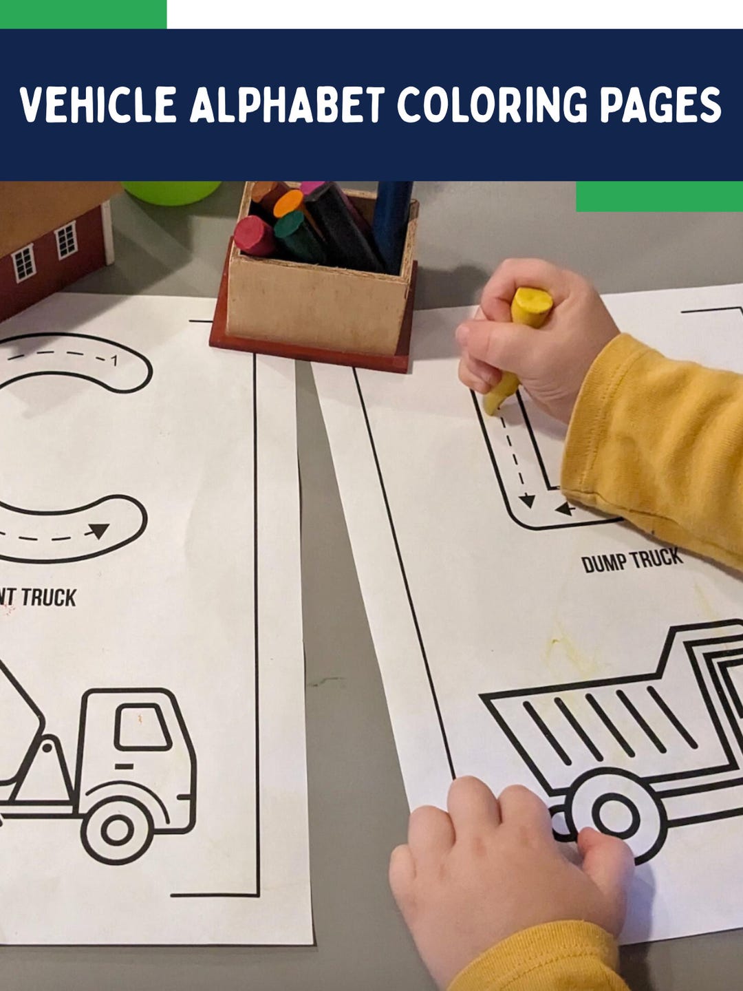 Toddler Vehicle ABC Coloring Pages: Preschool Learning (printable PDF ...