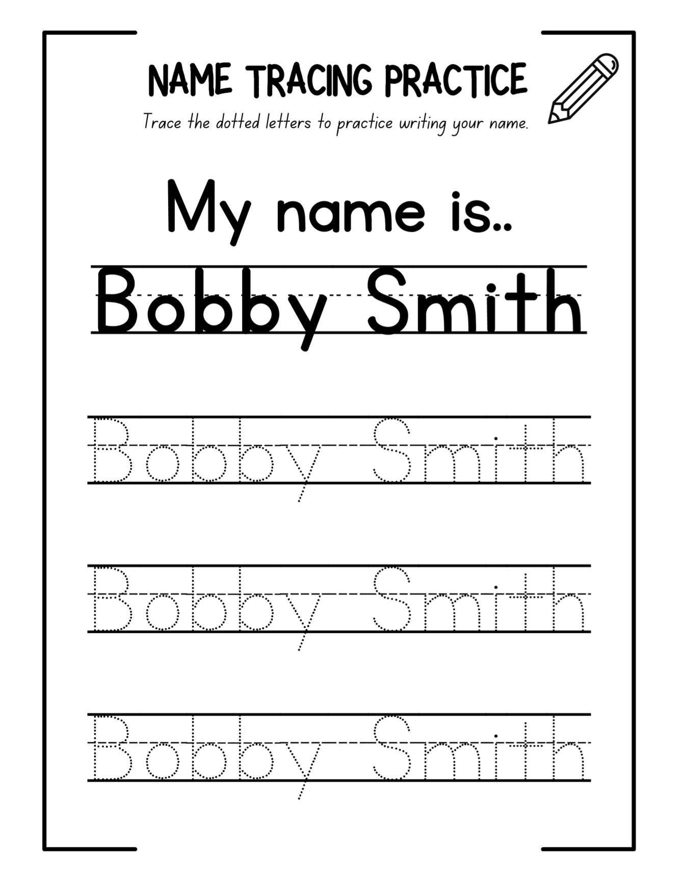 Personalized Name Trace Handwriting Worksheet - Customized Printable ...