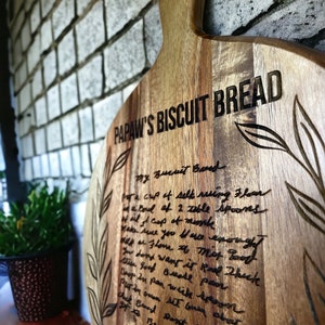 Custom Engraved Acacia Wood Recipe Cutting Board - 12" - Personalize ...