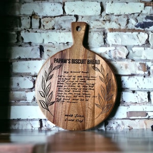 Custom Engraved Acacia Wood Recipe Cutting Board - 12" - Personalize ...