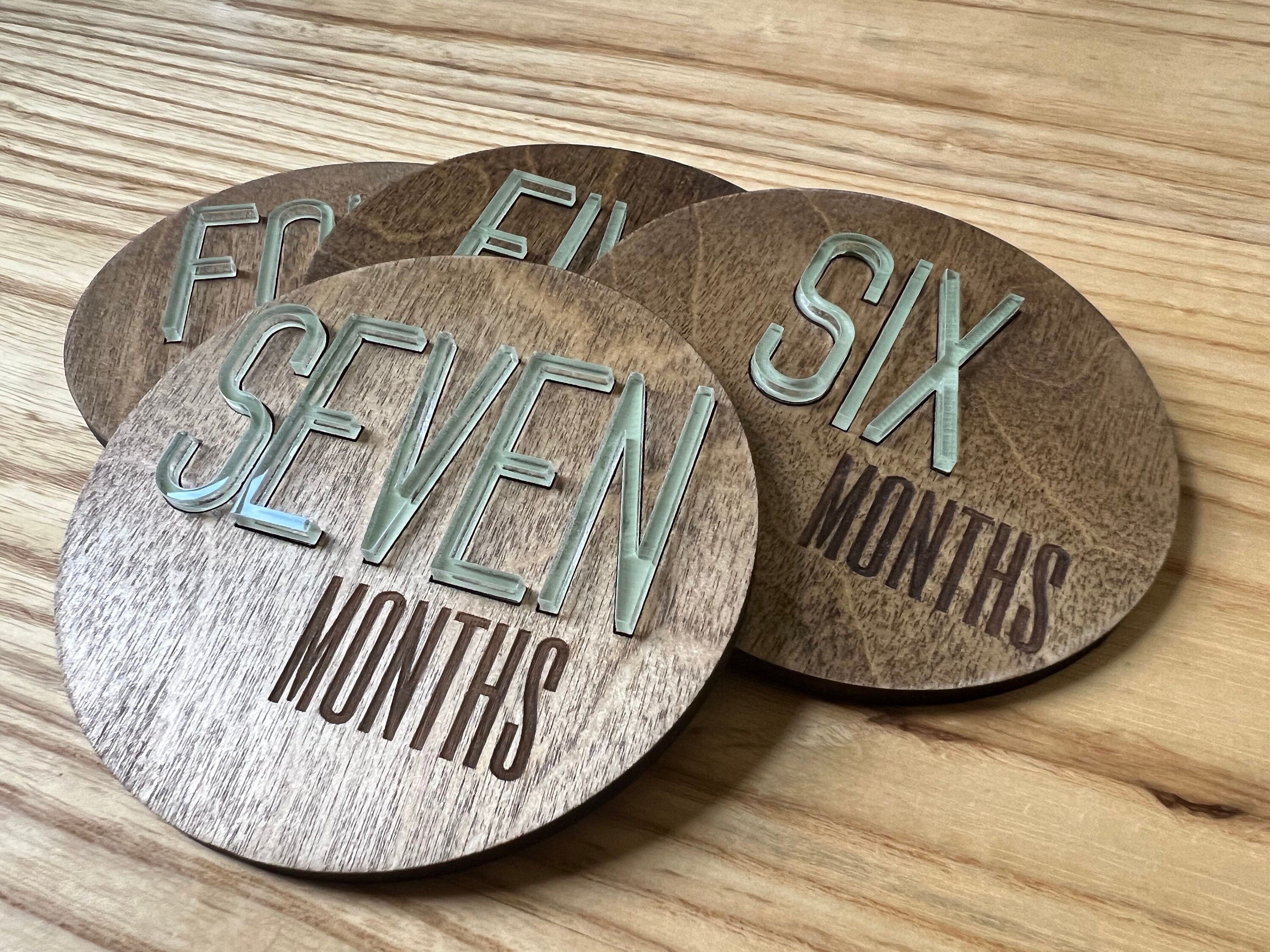 Birch and Acrylic Baby Milestone Disc Set Milestone Cards 13 - Etsy