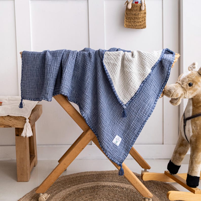 Organic Muslin Baby Blanket, GOTS Certified Cotton Baby Quilt, Newborn ...