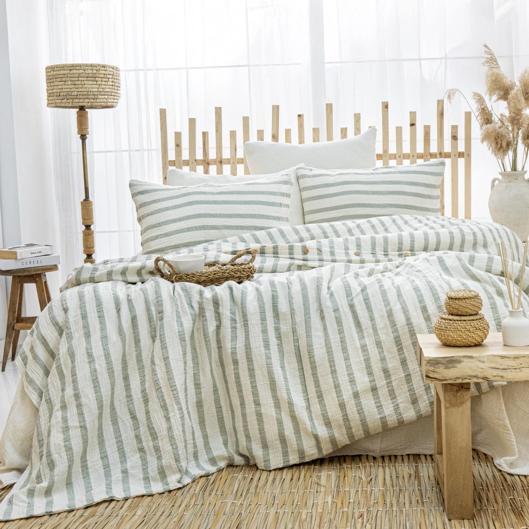 Organic Cotton Duvet Cover, Breathable Muslin Comforter Cover, Luxury ...