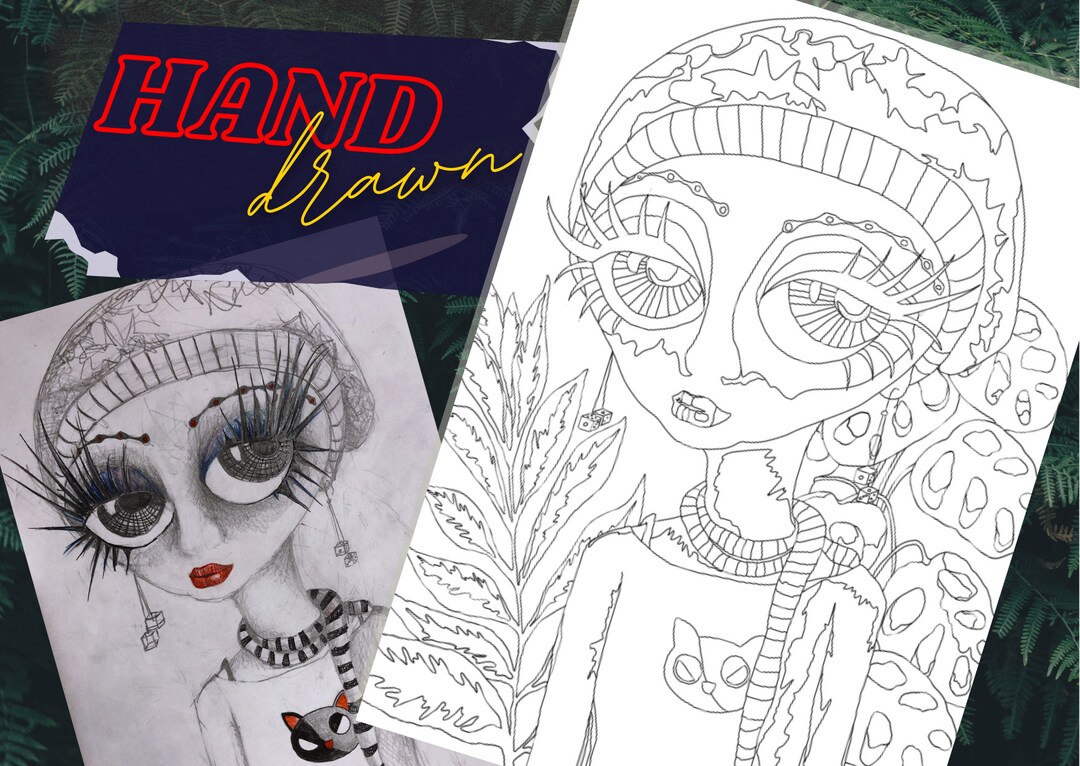 Colouring Print Tim Burton Inspired Character - Etsy