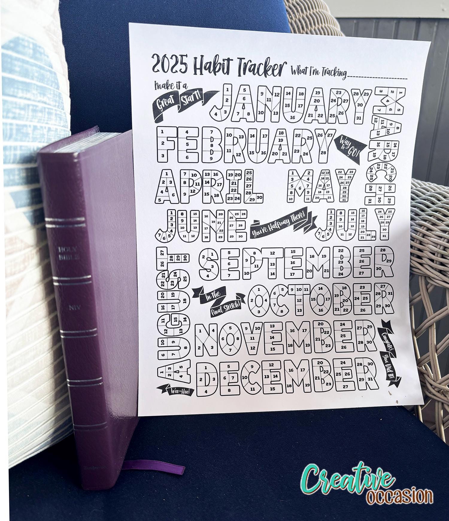 2025 Habit Tracker Instant Download Printable Yearly Habit Tracker Goal ...
