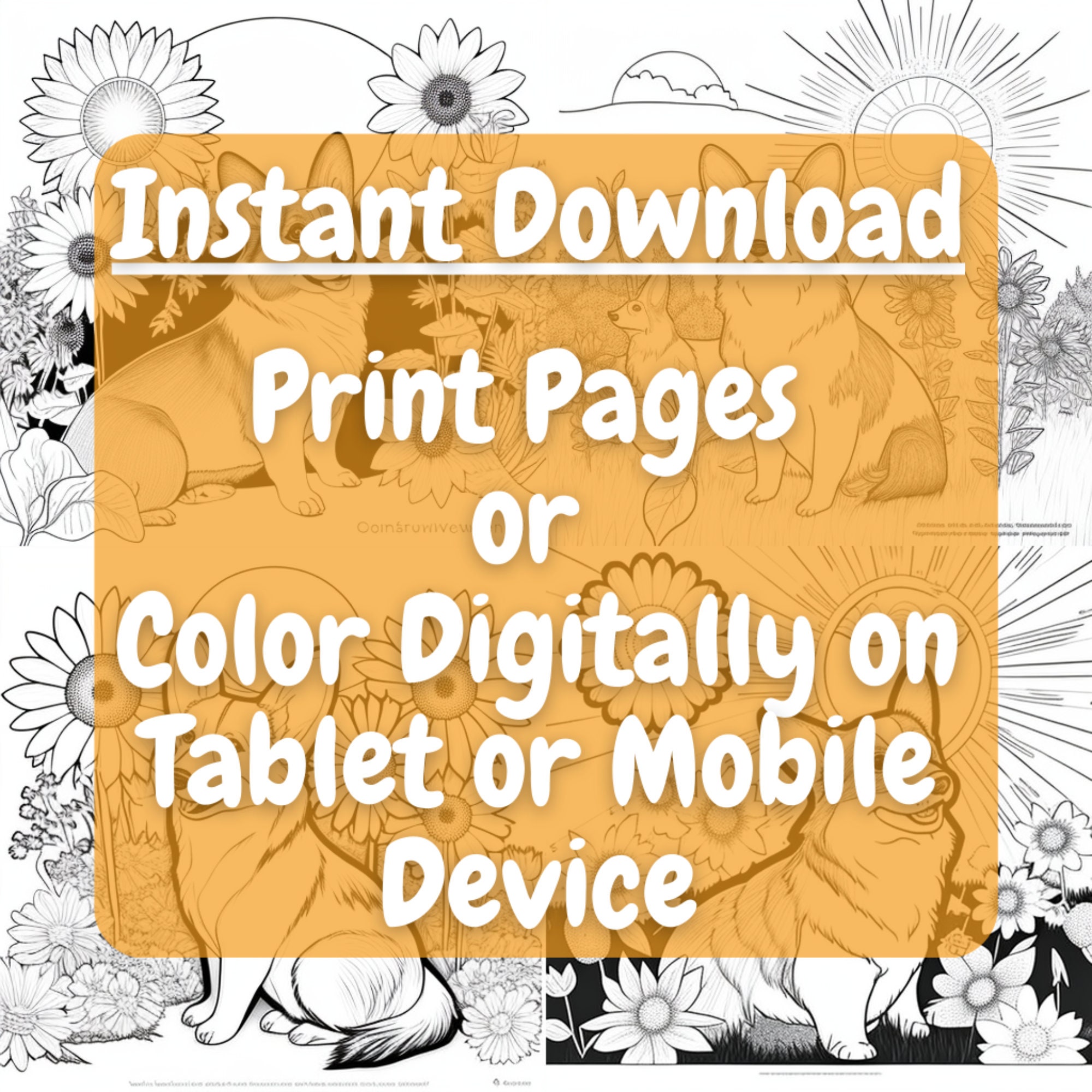 Corgi Coloring Pages: 6 Coloring Book Pages for Kids and Adults | 6 ...