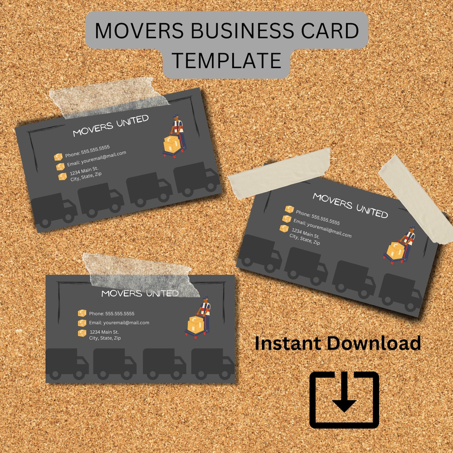 Moving Company Business Card Canva Template - Etsy
