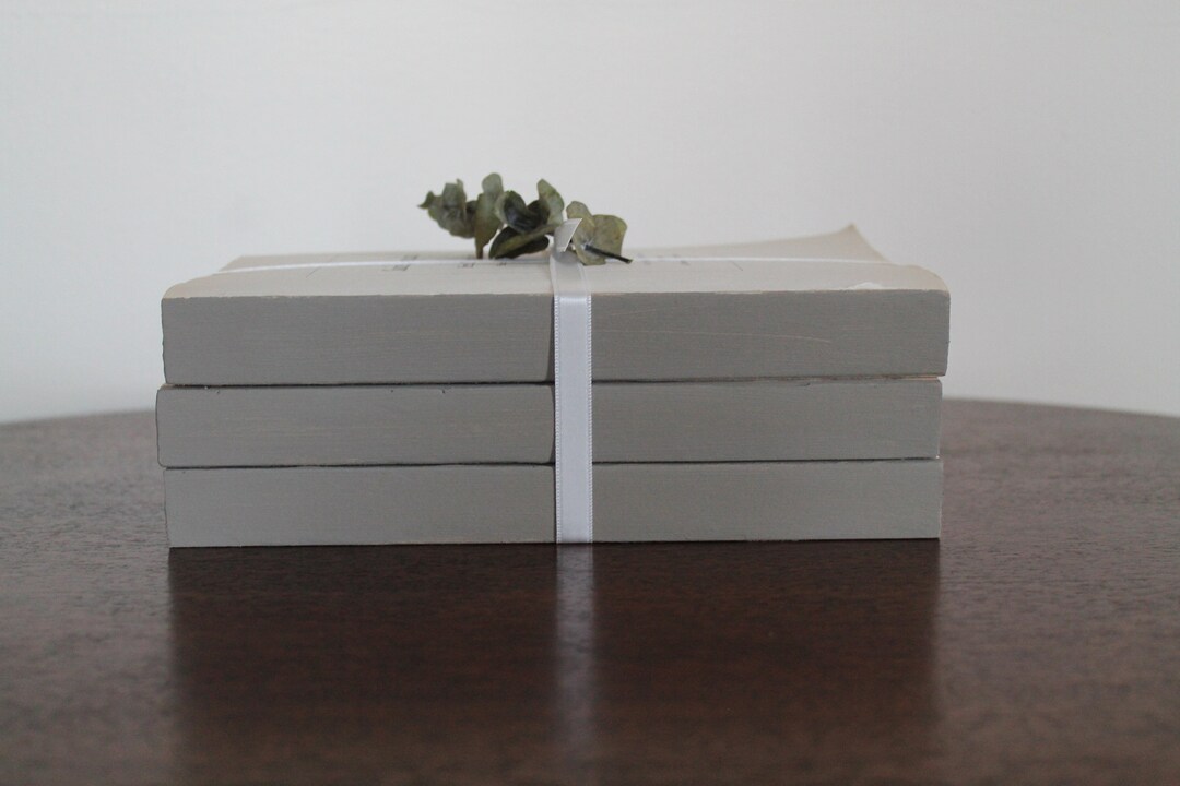 Neutral Book Stack, Farmhouse Decor, Unbound Decorative Books, Taupe ...