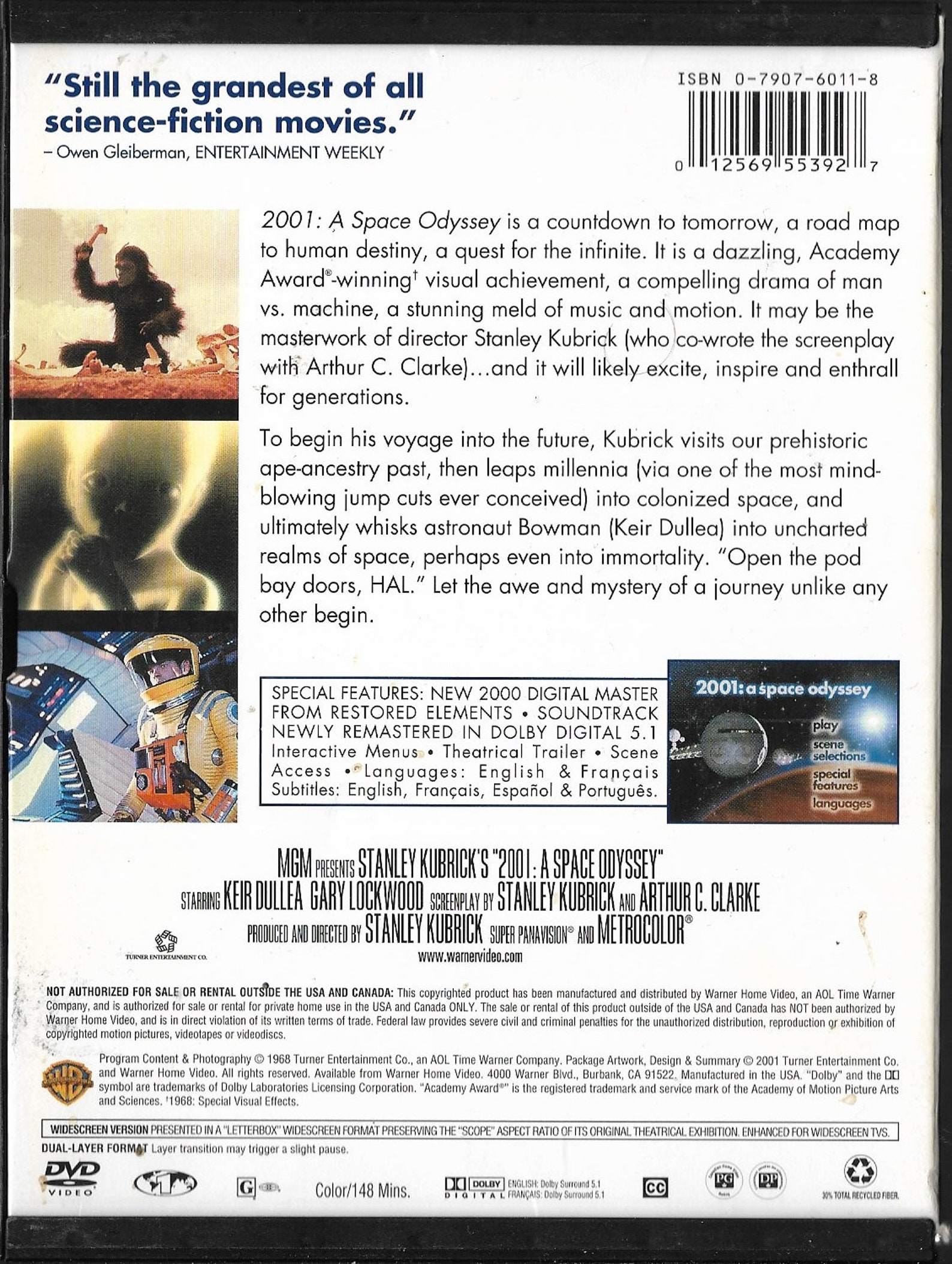2001: A Space Odyssey DVD 1968 Sci-fi Keir Dullea Gary - Etsy