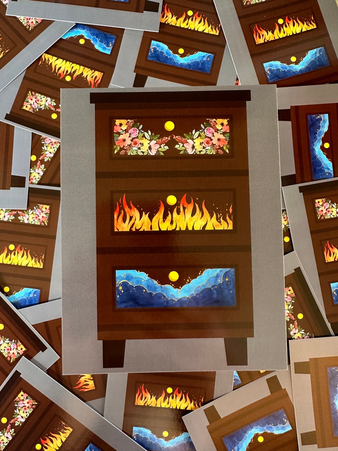 Flower Fire Night Sky Dresser - Etsy