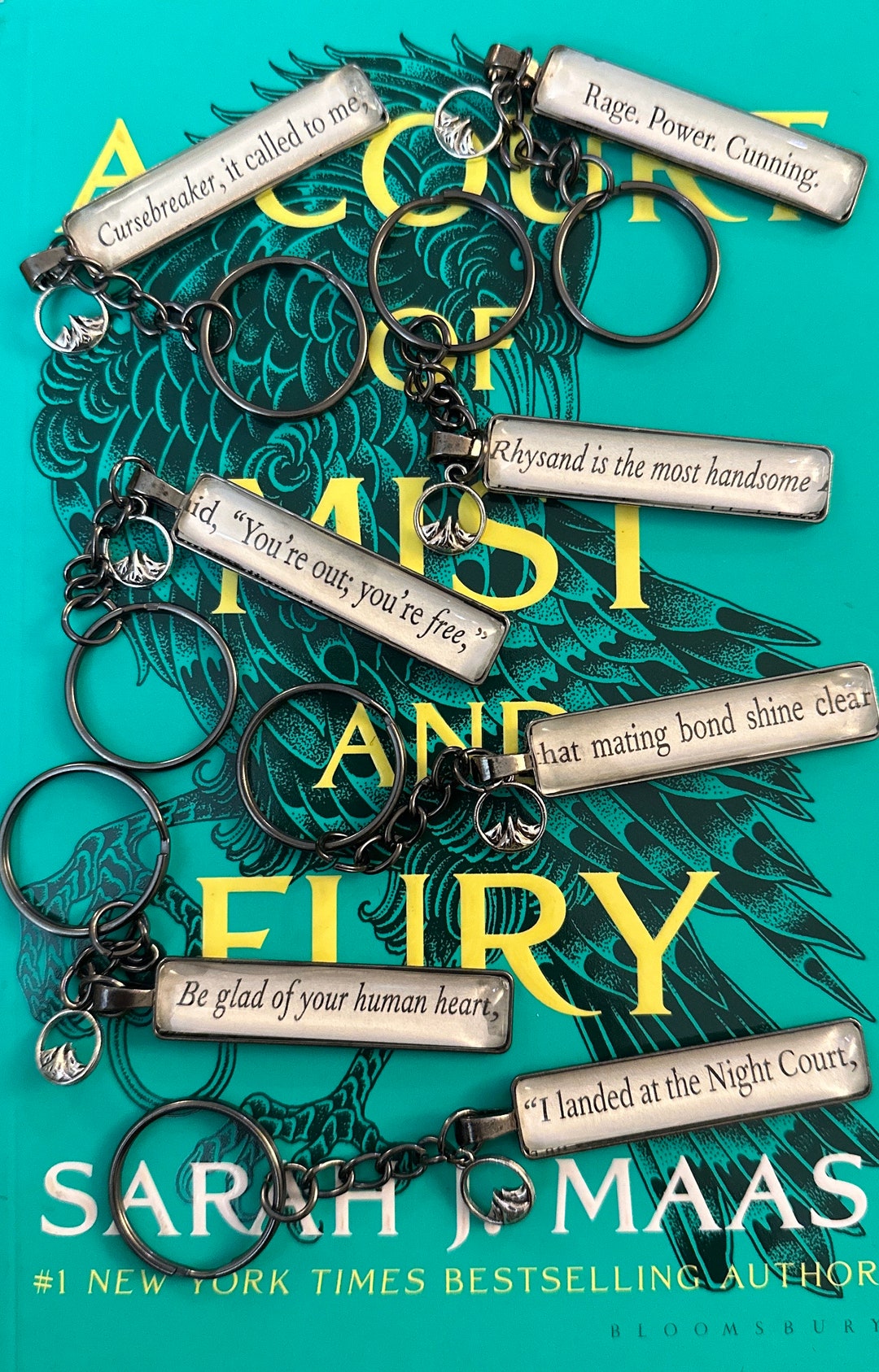 ACOMAF Book Mystery Quote Charm Keychain - Etsy