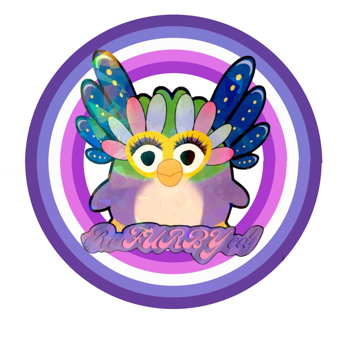 Chattermax Furby Refurbyed Holographic Water Bottle Sticker - Etsy