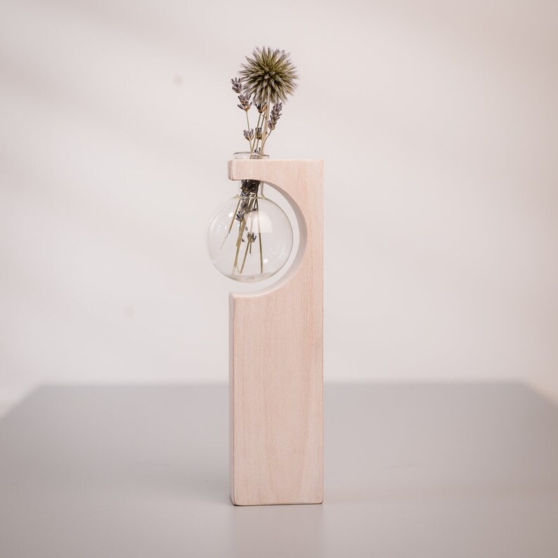 Test Tube Vase Wooden Stand Decoration Gift Idea in White - Etsy