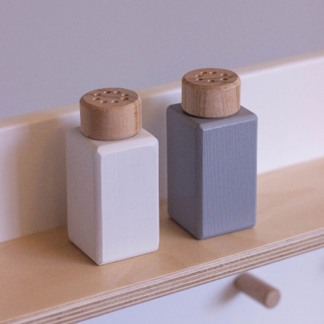 Salt and Pepper Set Pretend Play Wooden Toy, Gift for Kids - Etsy