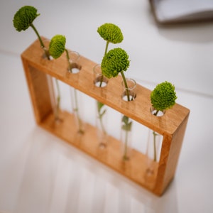 Test Tube Flower Stand in Teak Wood Color - Etsy