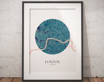 Circle Map of London - Etsy UK