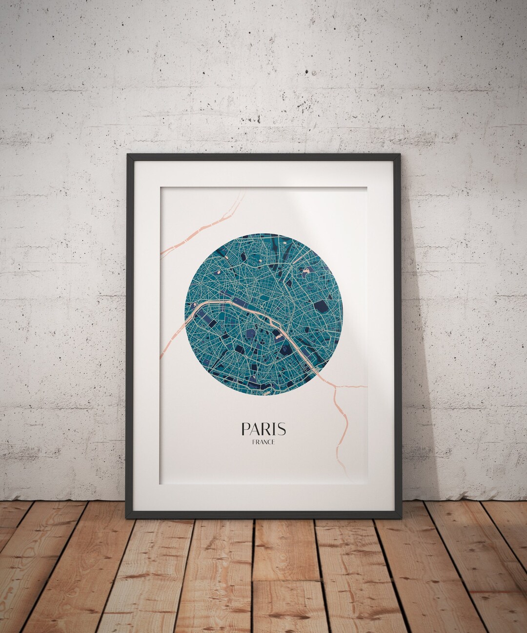 Paris Circle Map Minimalist Poster Premium Matte Paper - Etsy