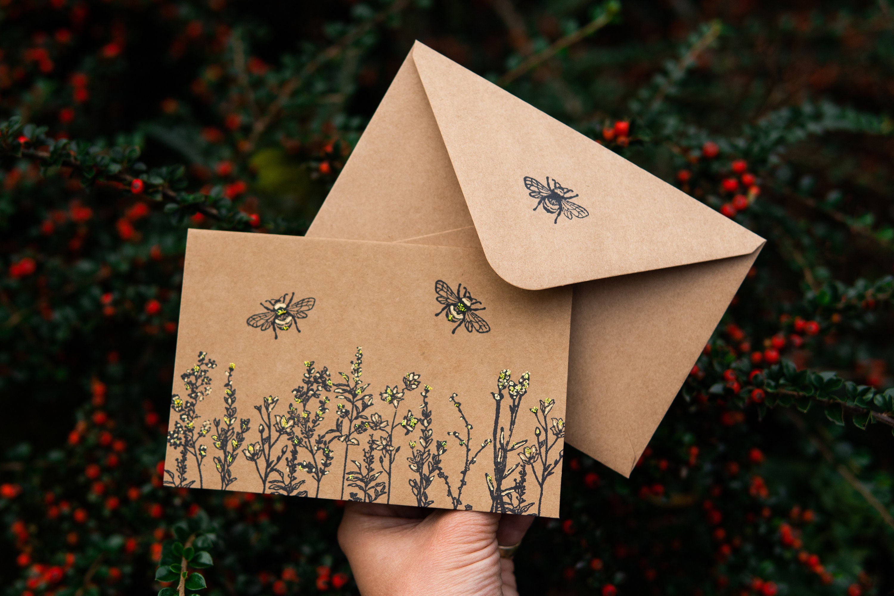 Wildflower Field Handmade Note Cards Floral Blank Greeting - Etsy