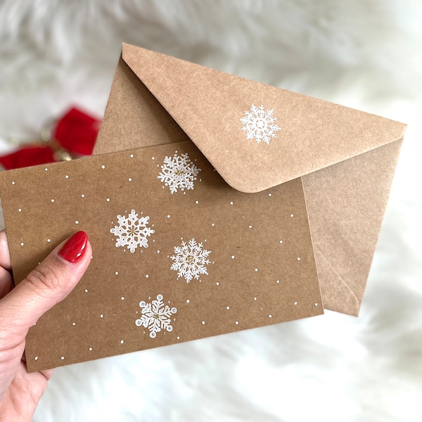 Snowflake Note Cards - Etsy