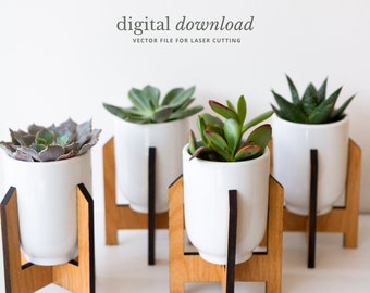 Mini Modern Wood Planter Digital Download Laser Cut and CNC Vector File ...