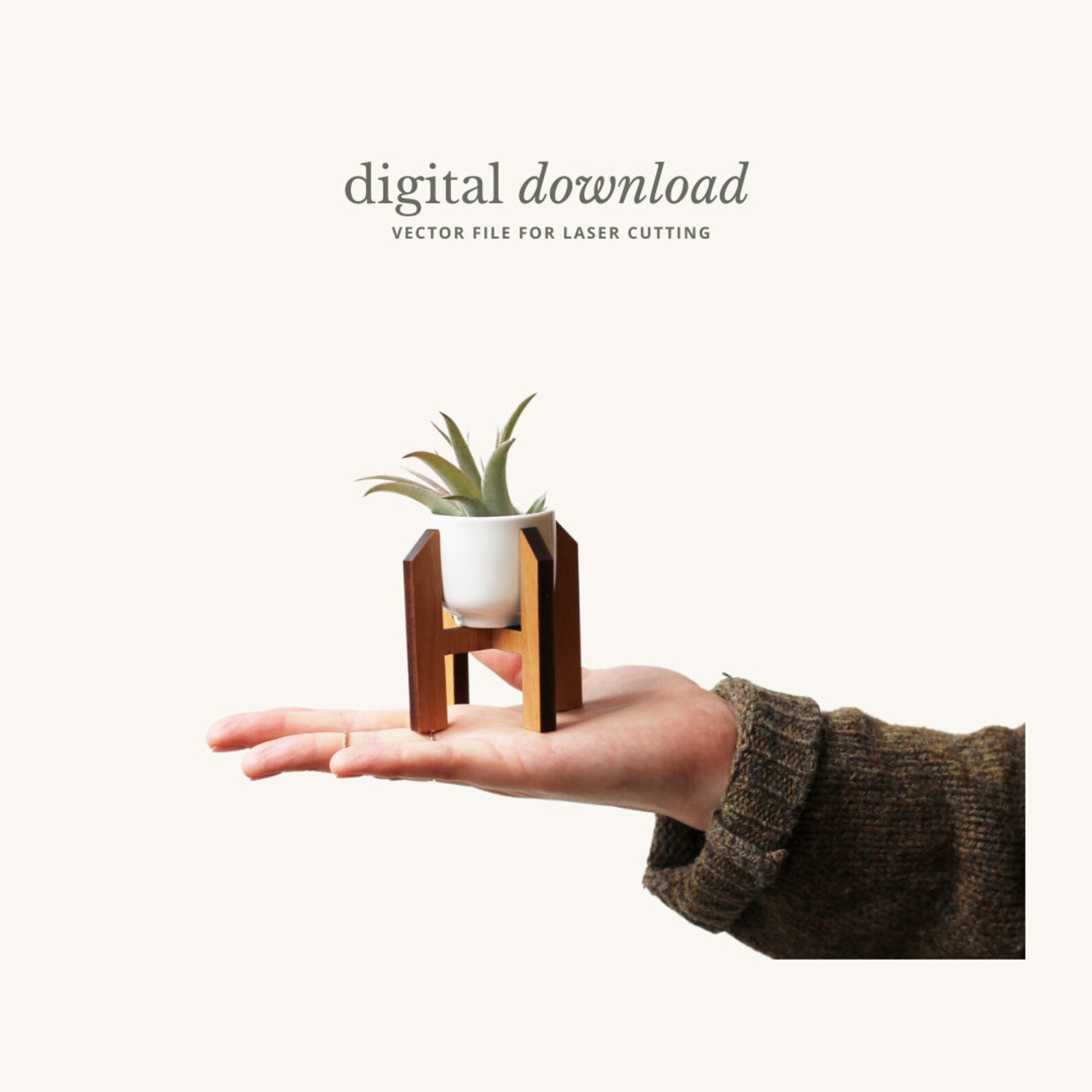 Mini Modern Wood Planter Digital Download Laser Cut and CNC Vector File ...