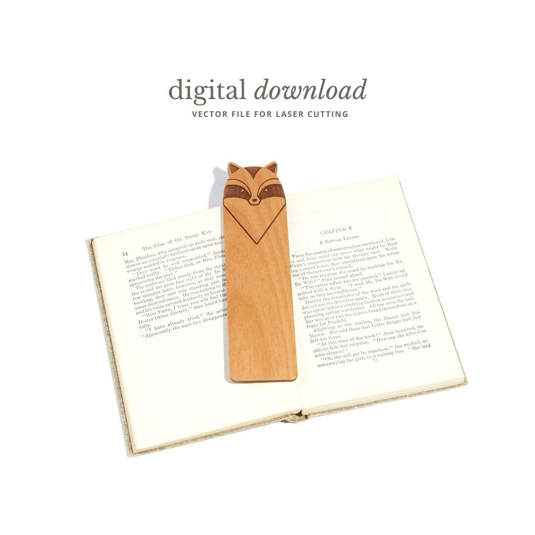 Wood Raccoon Bookmark Digital Download Laser Cut and CNC Vector File - Etsy