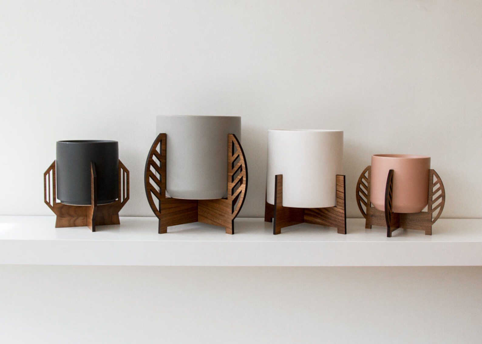 Set of 4 Midcentury Modern Wood Plant Stands Digital Download Laser Cut ...