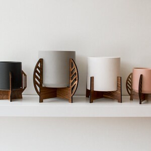 Set of 4 Midcentury Modern Wood Plant Stands Digital Download Laser Cut ...