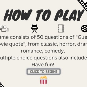Guess the Movie Quote Trivia Powerpoint Quiz 50 Questions Downloadable ...