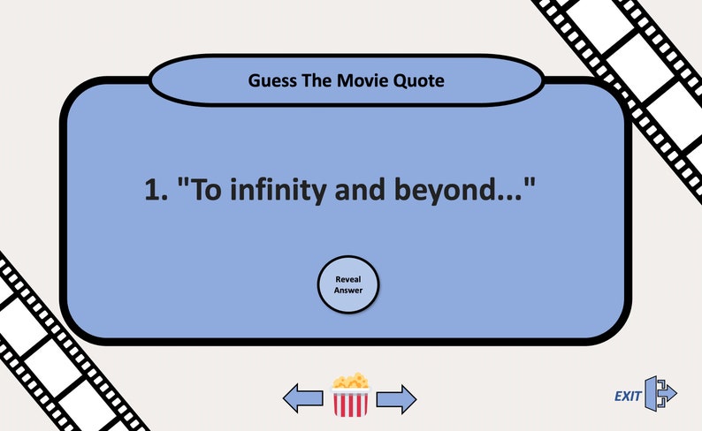 Guess the Movie Quote Trivia Powerpoint Quiz 50 Questions Downloadable ...