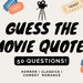 Guess the Movie Quote Trivia Powerpoint Quiz 50 Questions Downloadable ...