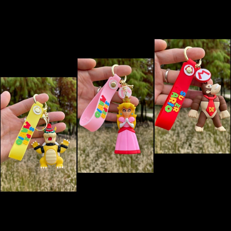 Super Mario Bros & Other Characters Keychains - Etsy