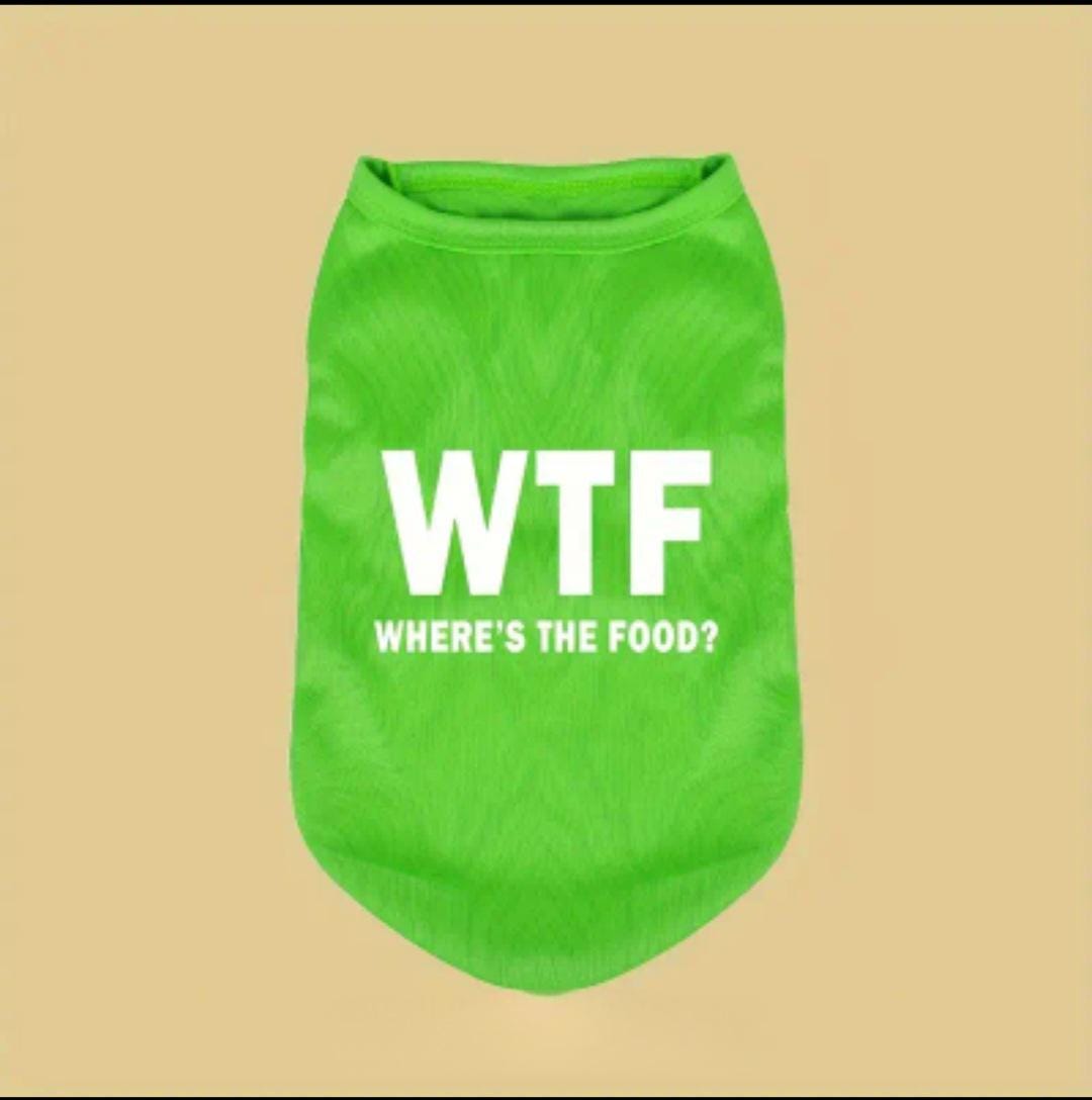 Where's the Food Print Dog Vest - Green - Etsy