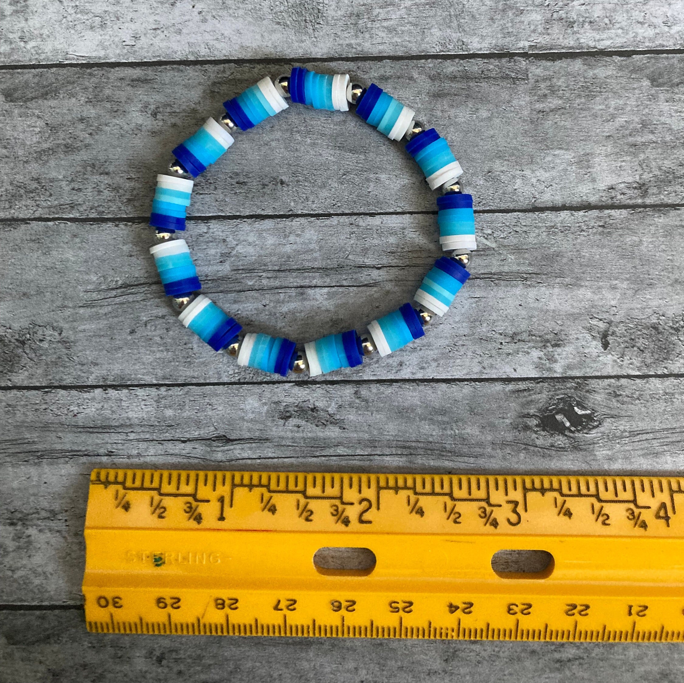 Pretty Blue Bracelet | Poly Clay Beaded Bracelet | Gift Ideas - Etsy