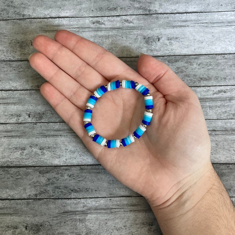 Pretty Blue Bracelet | Poly Clay Beaded Bracelet | Gift Ideas - Etsy