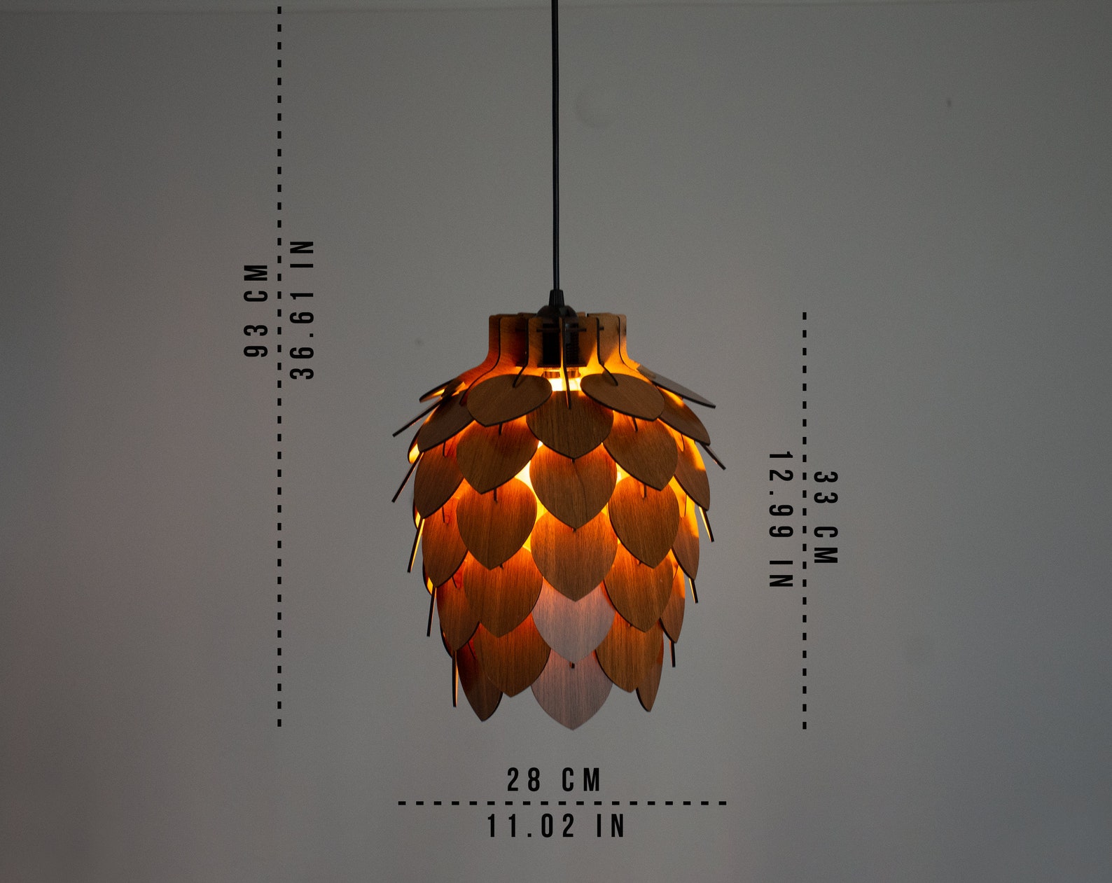 Mini Pine Cone Pendant Light Wooden Ceiling Shadow Lighting - Etsy