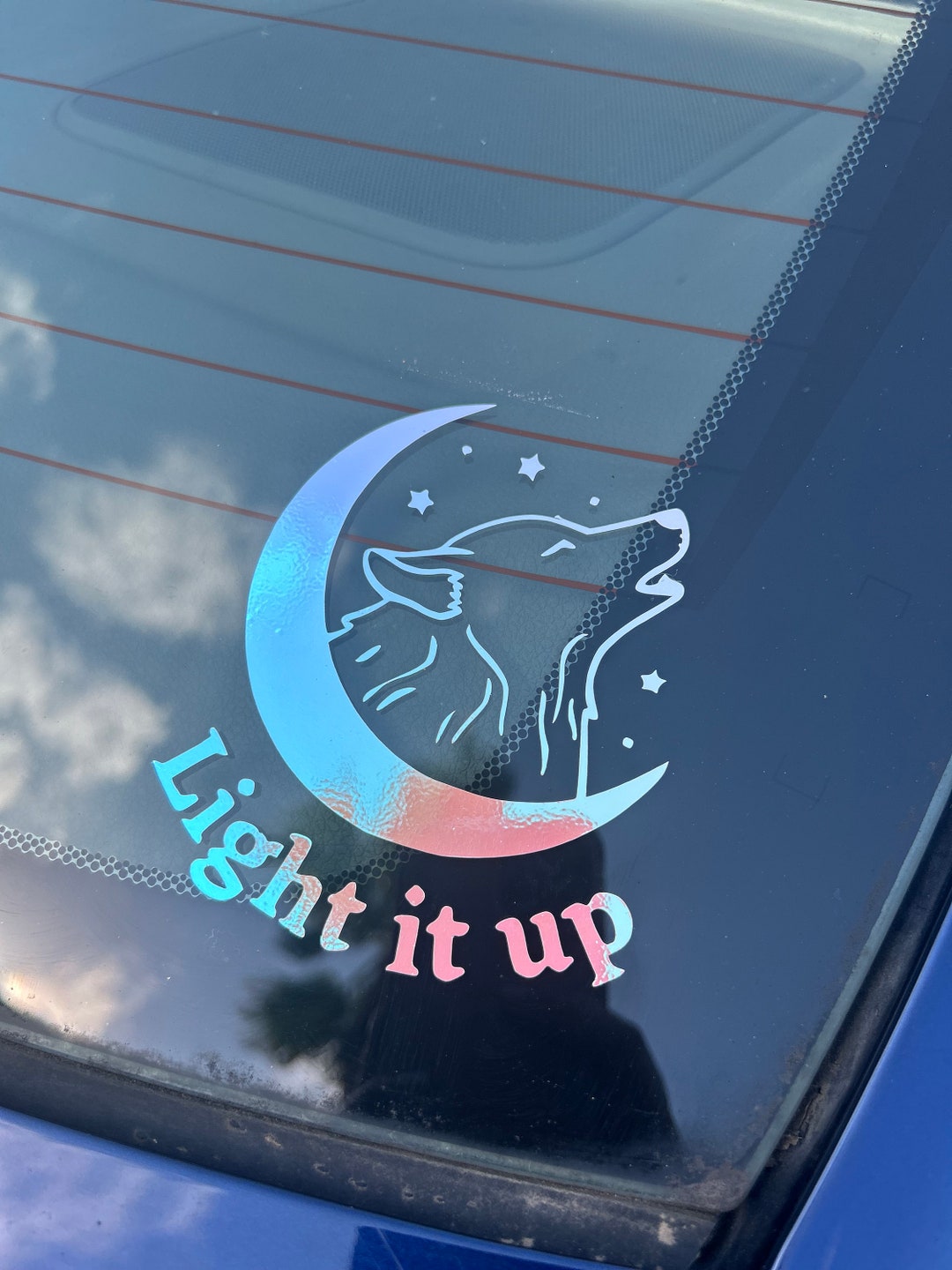 Light It up Holographic Vinyl Decal for Cars, Tumblers, Laptops, Kindle ...