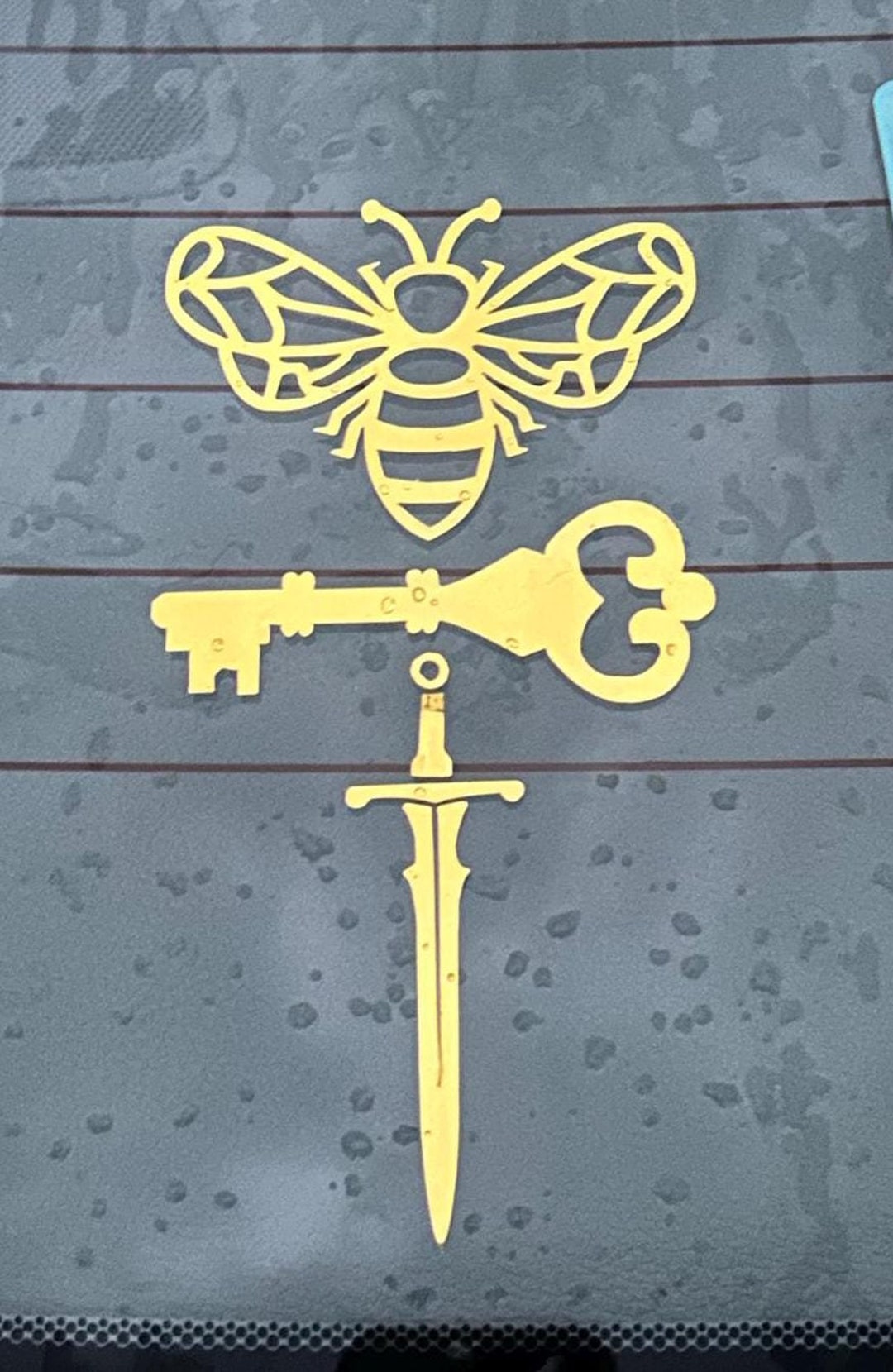 Bee, Key, Sword Decal for Cars, Tumblers, Laptops. Metallic Bumper ...