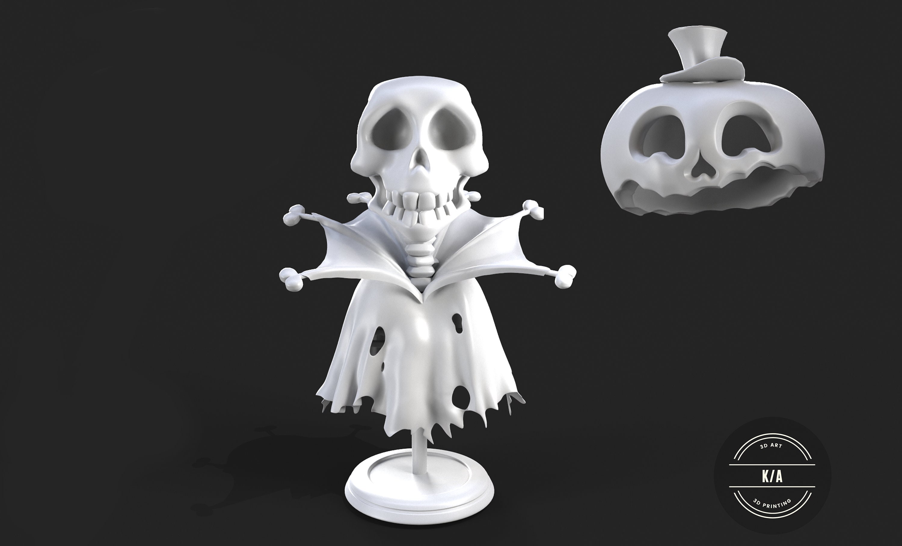 Halloween Skeleton Bust - 3D STL File - Etsy