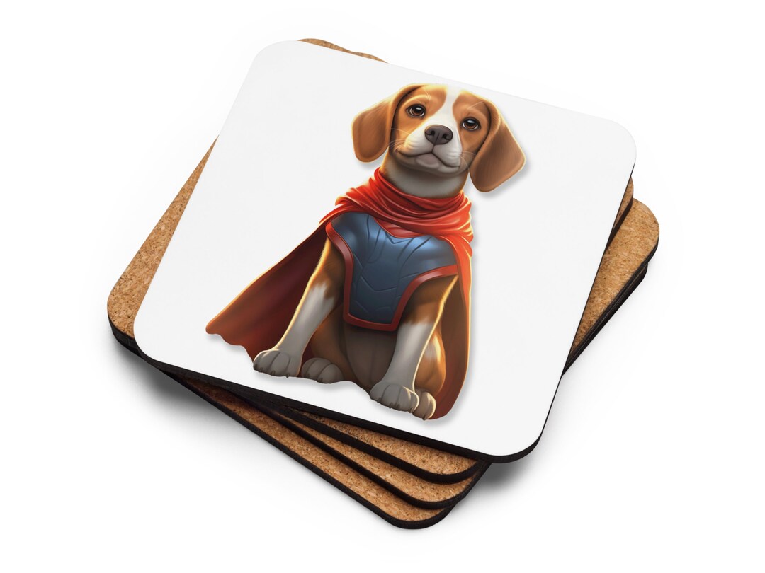 Beagle Superhero Coaster Set, Unique Gift for Dog Lovers & Beagle ...