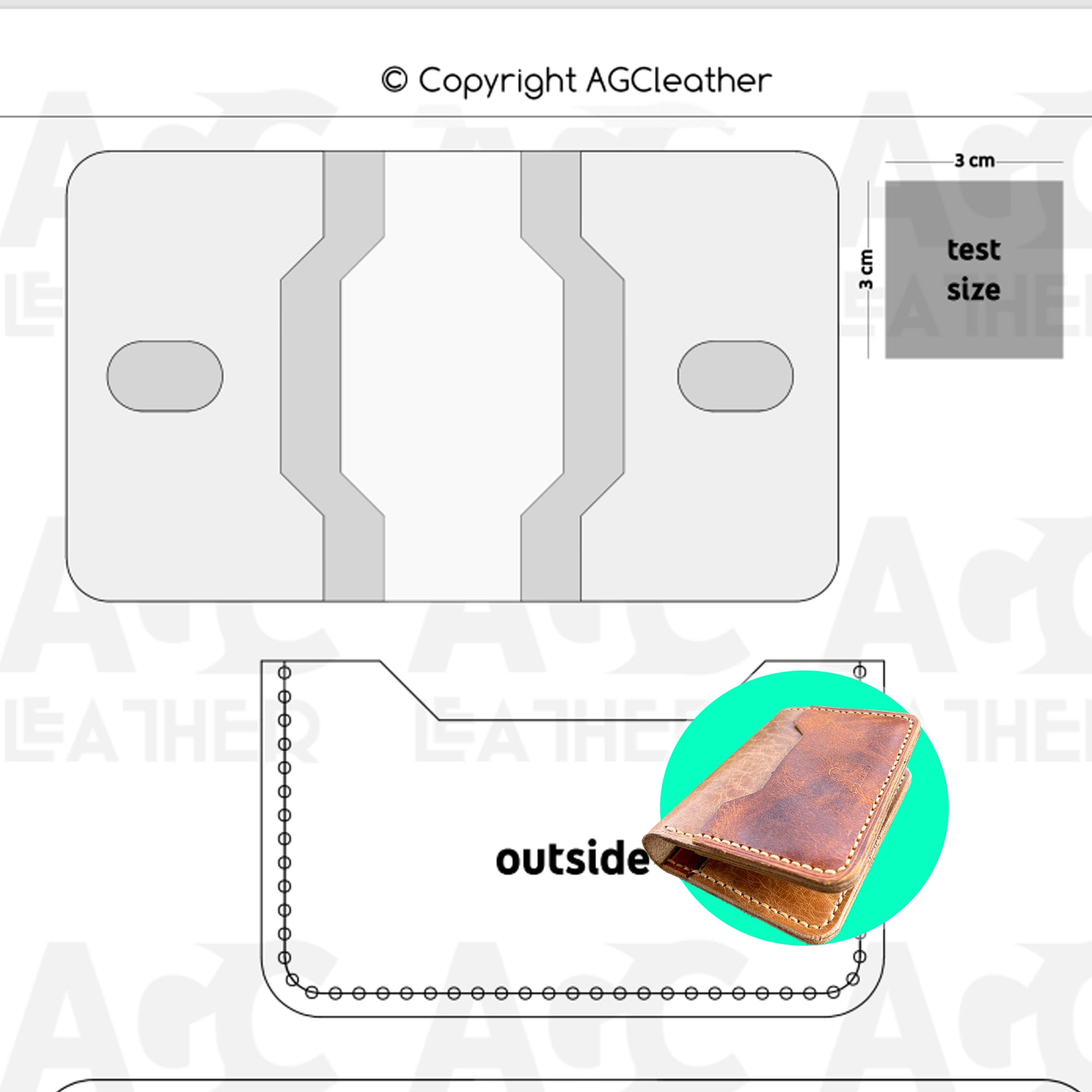 Modern Leather Wallet Pattern leather Wallet - Etsy