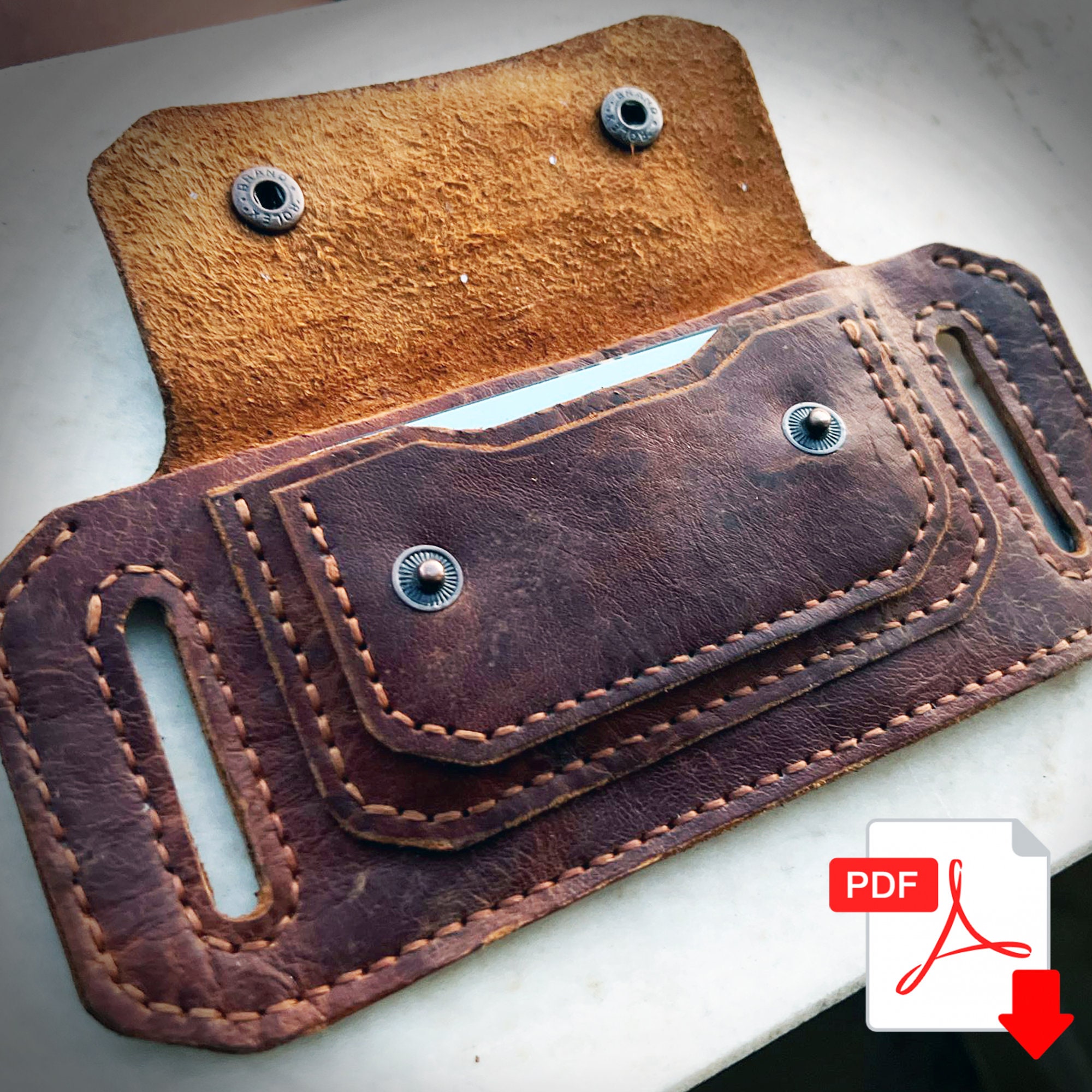 Belt Wallet Pattern Pdf, Big Size Belt Wallet, Belt Wallet Pattern ...