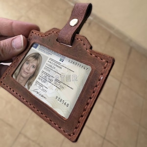 Leather Id Pass Holder, Name Card Holder Pattern, Badge Holder Pattern ...