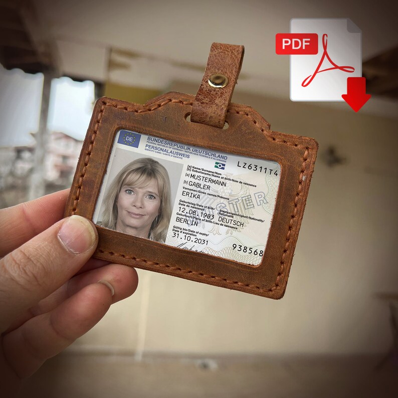 Leather Id Pass Holder, Name Card Holder Pattern, Badge Holder Pattern ...