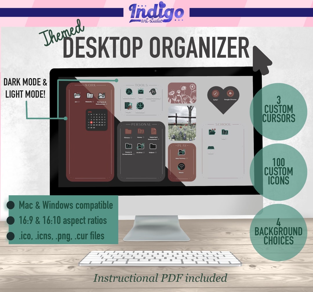 Desktop Organizer | Wildflower | Icon Bundle | Custom Cursor | Desktop ...