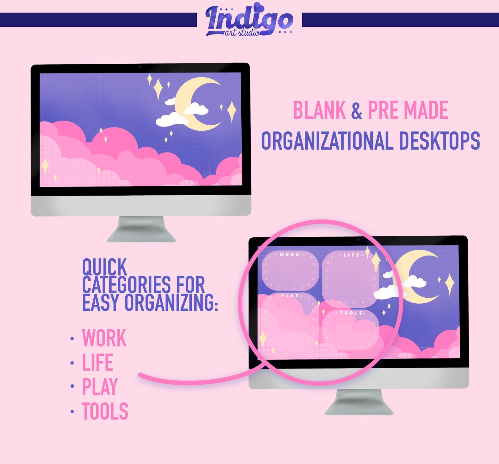 Desktop Organizer | Pastel Sky | Icon Bundle | Custom Cursor | Desktop ...